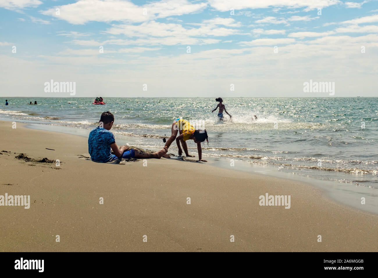 Tumaco, Nariño / Colombia, January 17 2019: Black Kids Playing on the ...