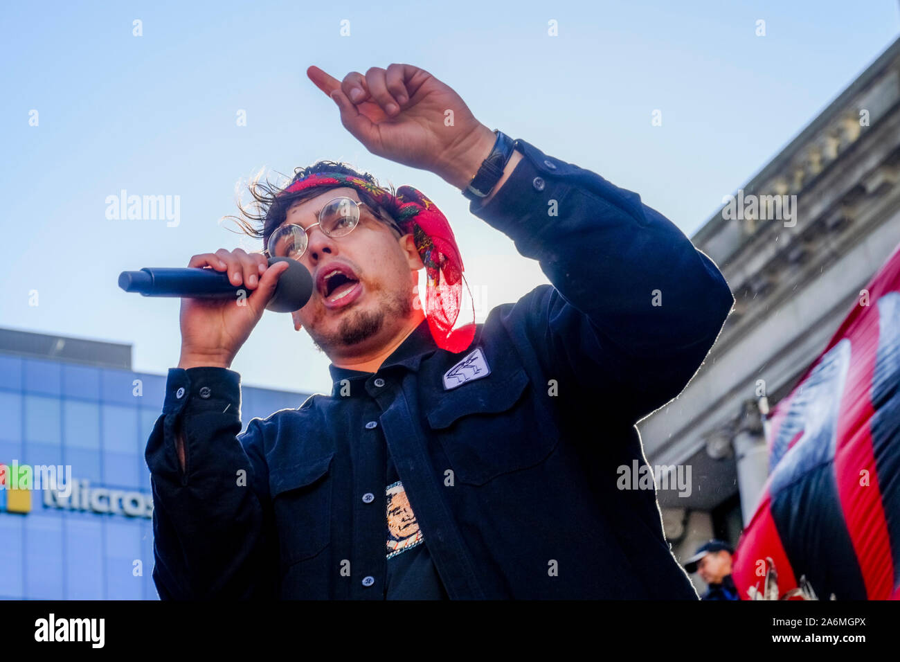 Indigenous activist Cedar George Parker at Climate Strike with Greta ...