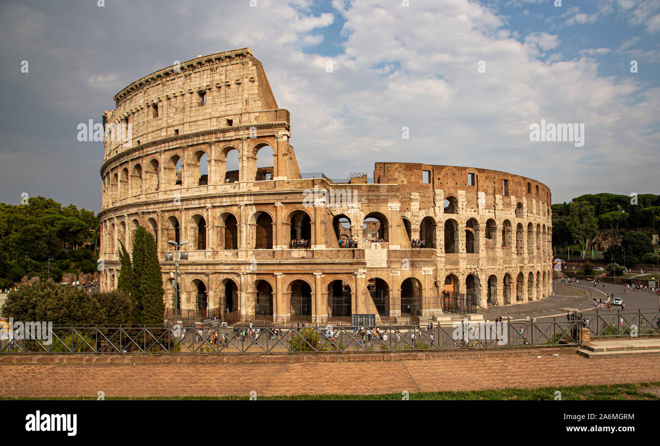 Rome, Italy, August 5 2018 A view of the eastern side of the Roman ...