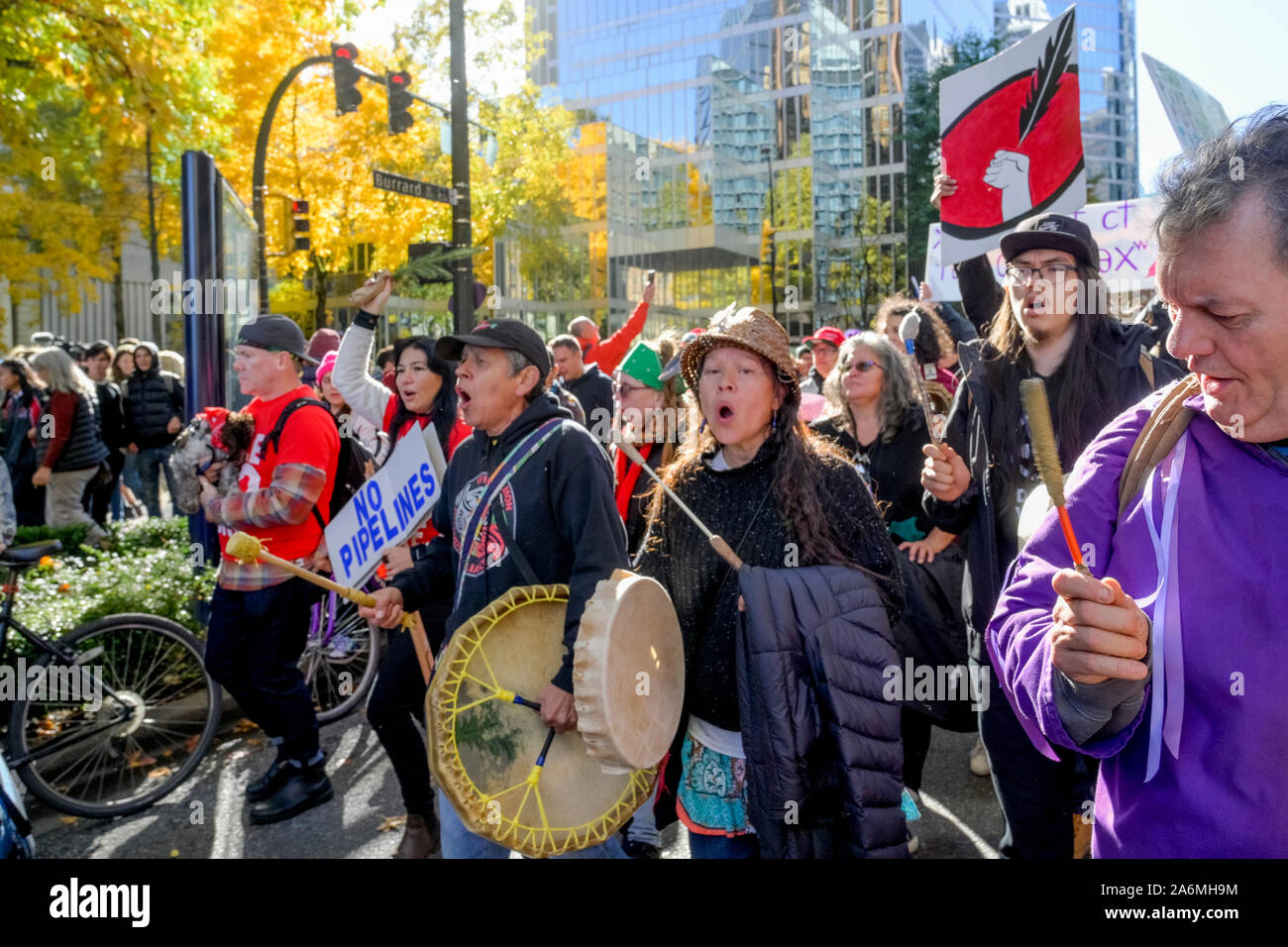 Indigenous activists at Climate Strike, Vancouver, British Columbia ...