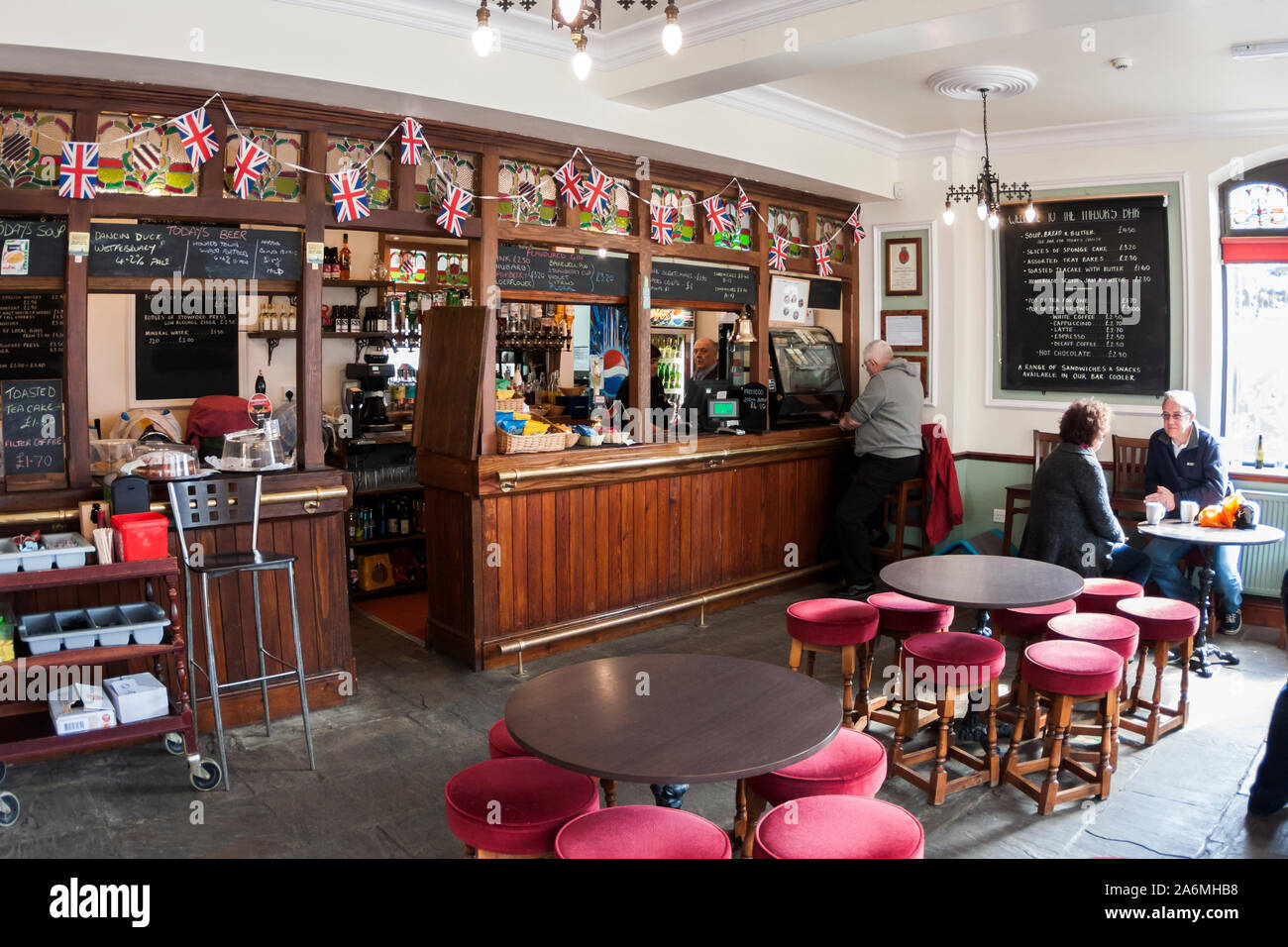 Interior of the Red Lion Pub, Crich Tramway Village, National Tramway ...