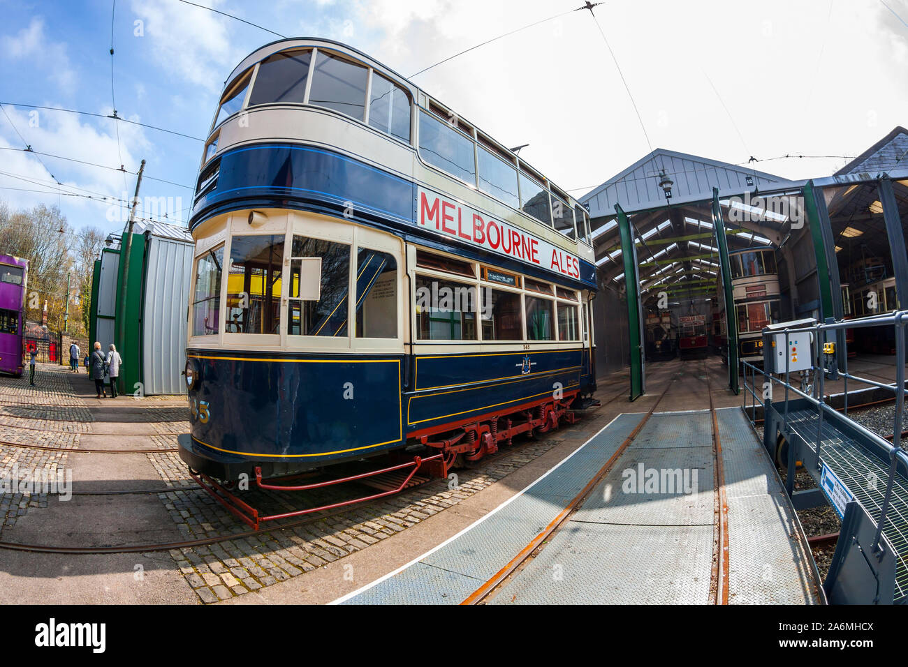Trams and Tram Sheds, National Tramway Museum, Crich Tramway Village ...