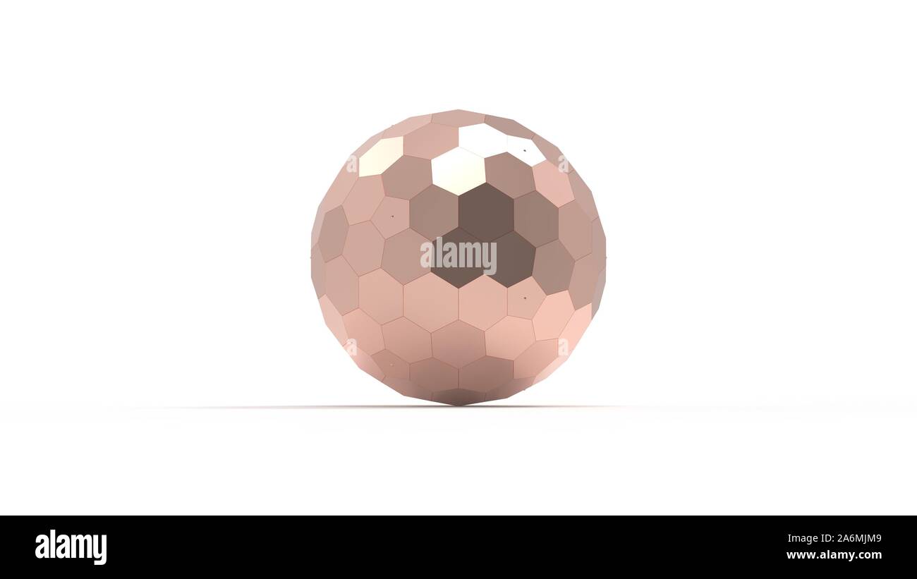 3d rendering of a honeycomb hexagon sphere isolated on white Stock ...