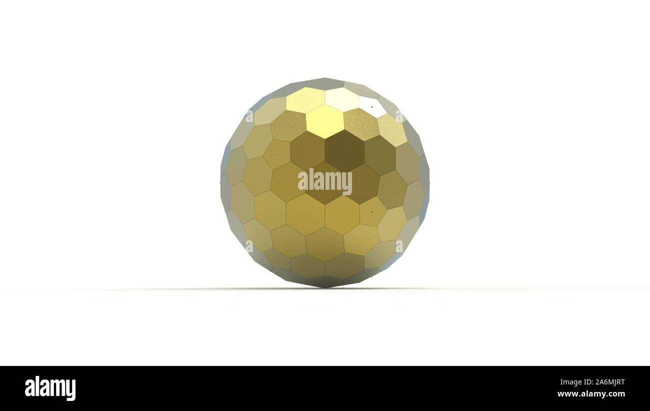 3d rendering of a honeycomb hexagon sphere isolated on white Stock ...