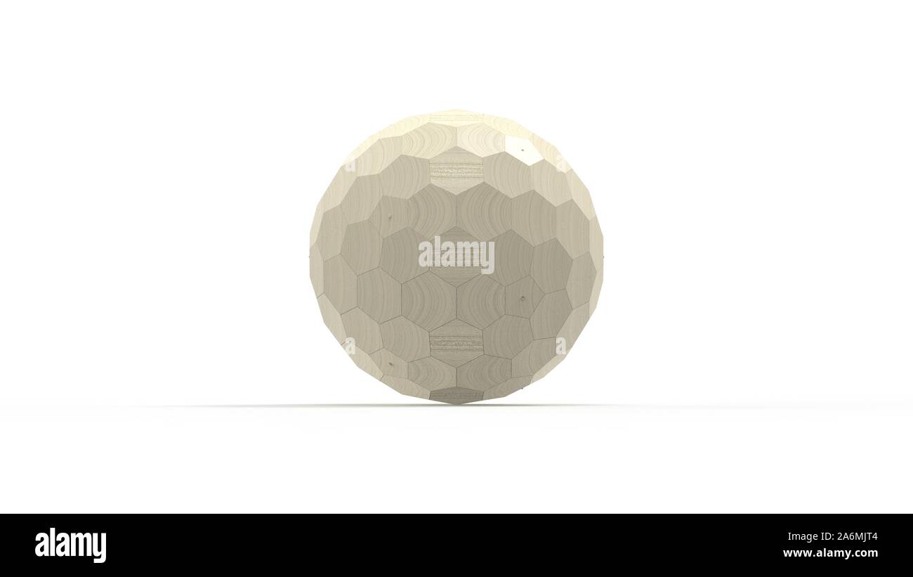 3d rendering of a honeycomb hexagon sphere isolated on white Stock ...