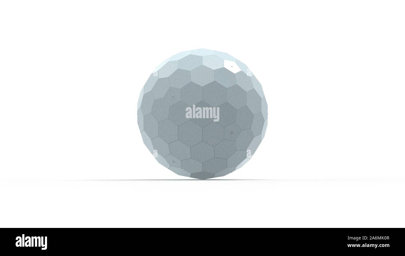 3d rendering of a honeycomb hexagon sphere isolated on white Stock ...