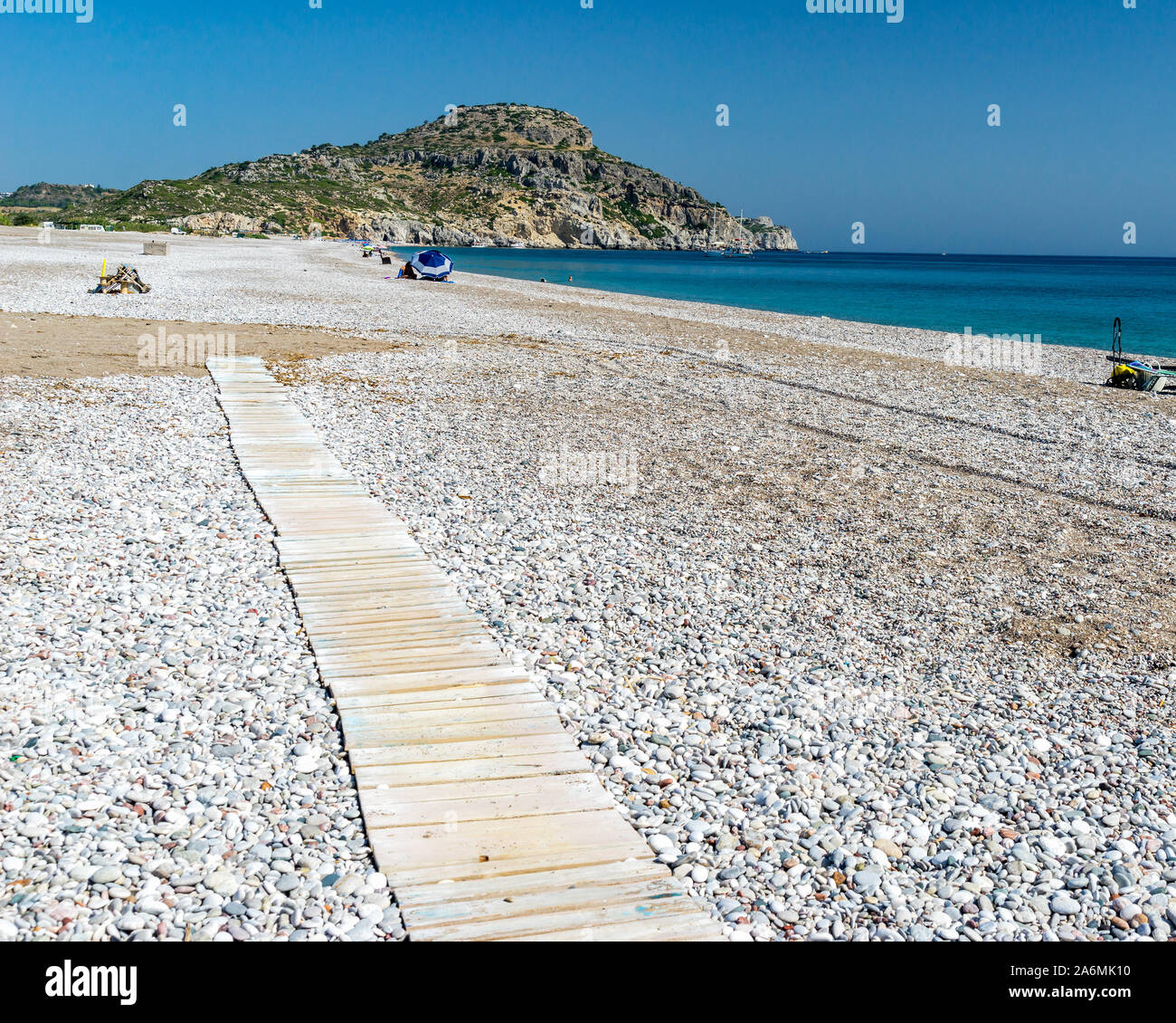 Sunny day on Afandou Beach on the Island of Rhodes Greece Europe Stock ...