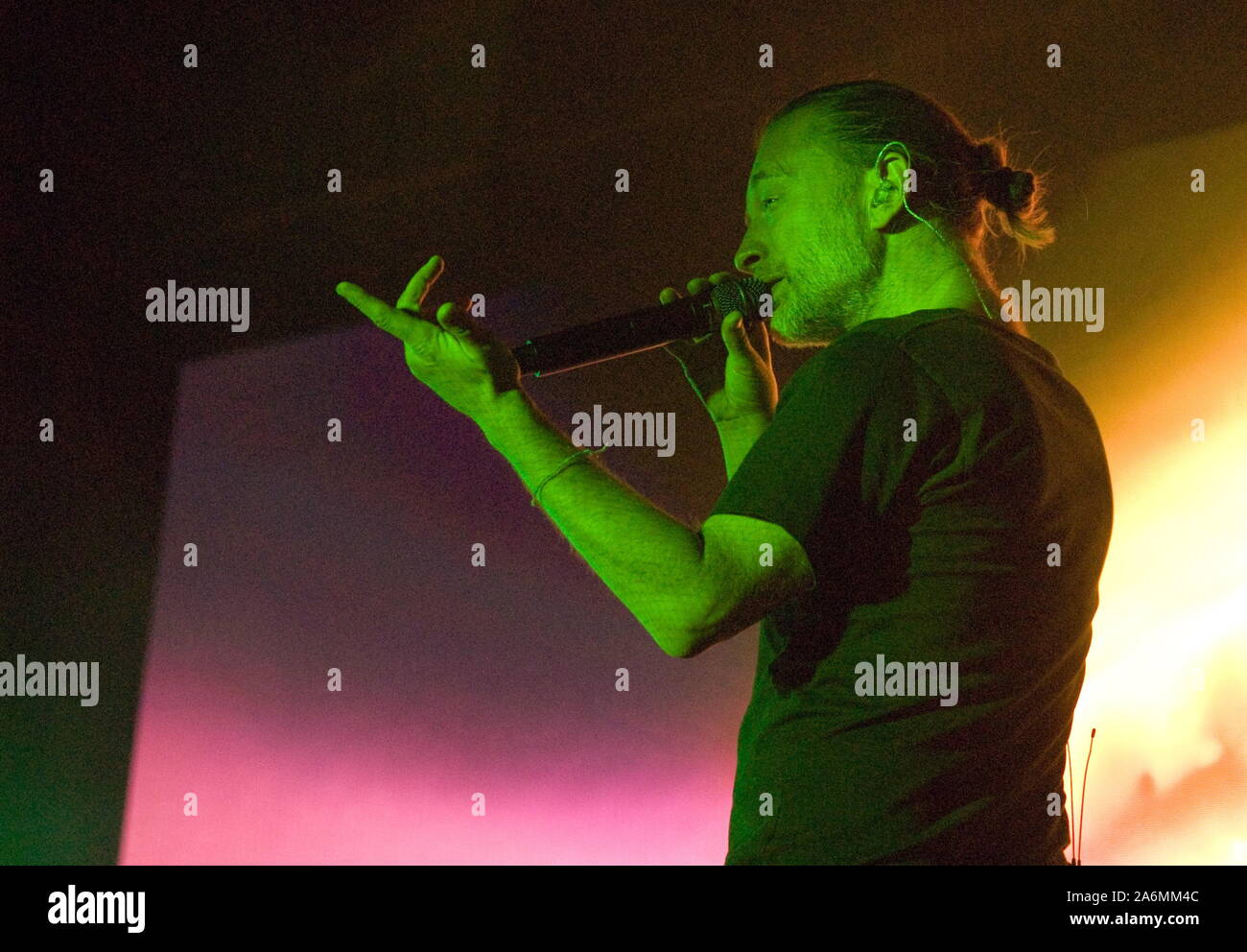 October 25, 2019, Santa Barbara , USA: THOM YORKE of Radiohead performs ...