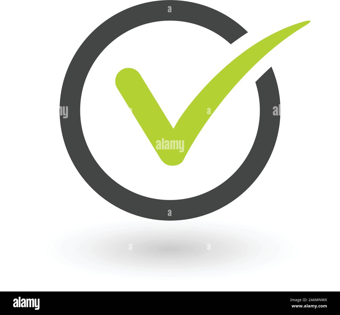 check mark icon in round box , Stock Vector illustration isolated on ...