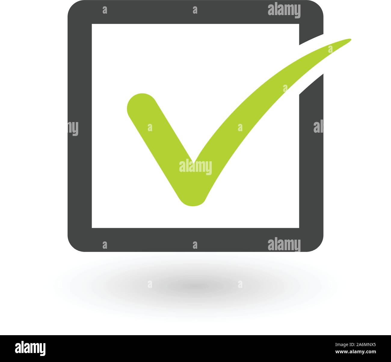 Green check mark icon in square box, Stock Vector illustration isolated ...