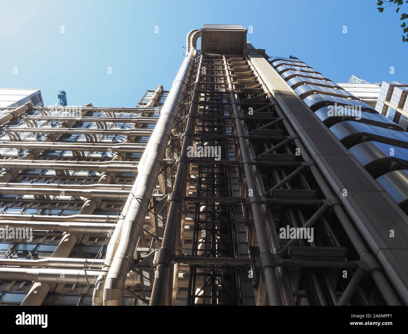 LONDON, UK - CIRCA SEPTEMBER 2019: Lloyd of London high tech skyscraper ...