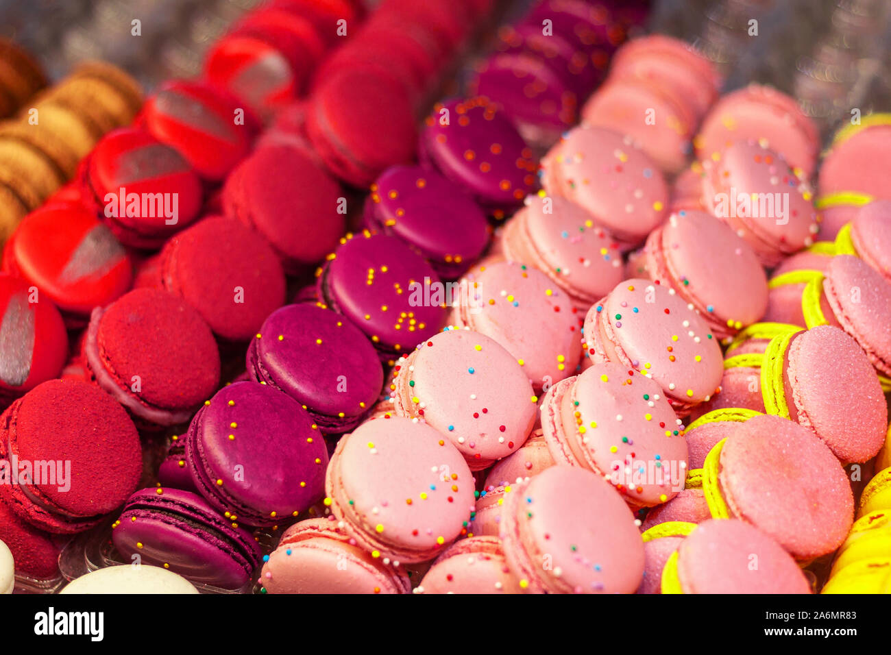Macarons sweet food french bakery dessert colorful stack Stock Photo ...