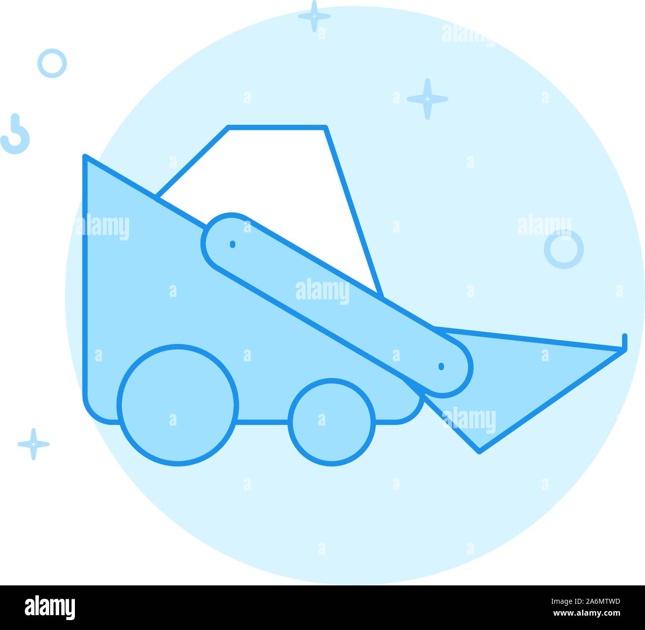 Bobcat machine, mini bulldozer vector icon. Flat illustration. Filled ...