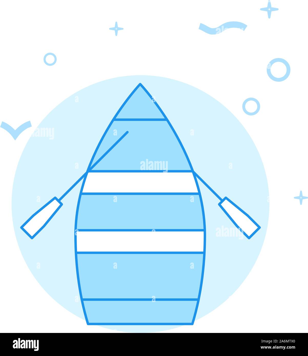 Wooden rowing boat vector icon. Flat illustration. Filled line style ...