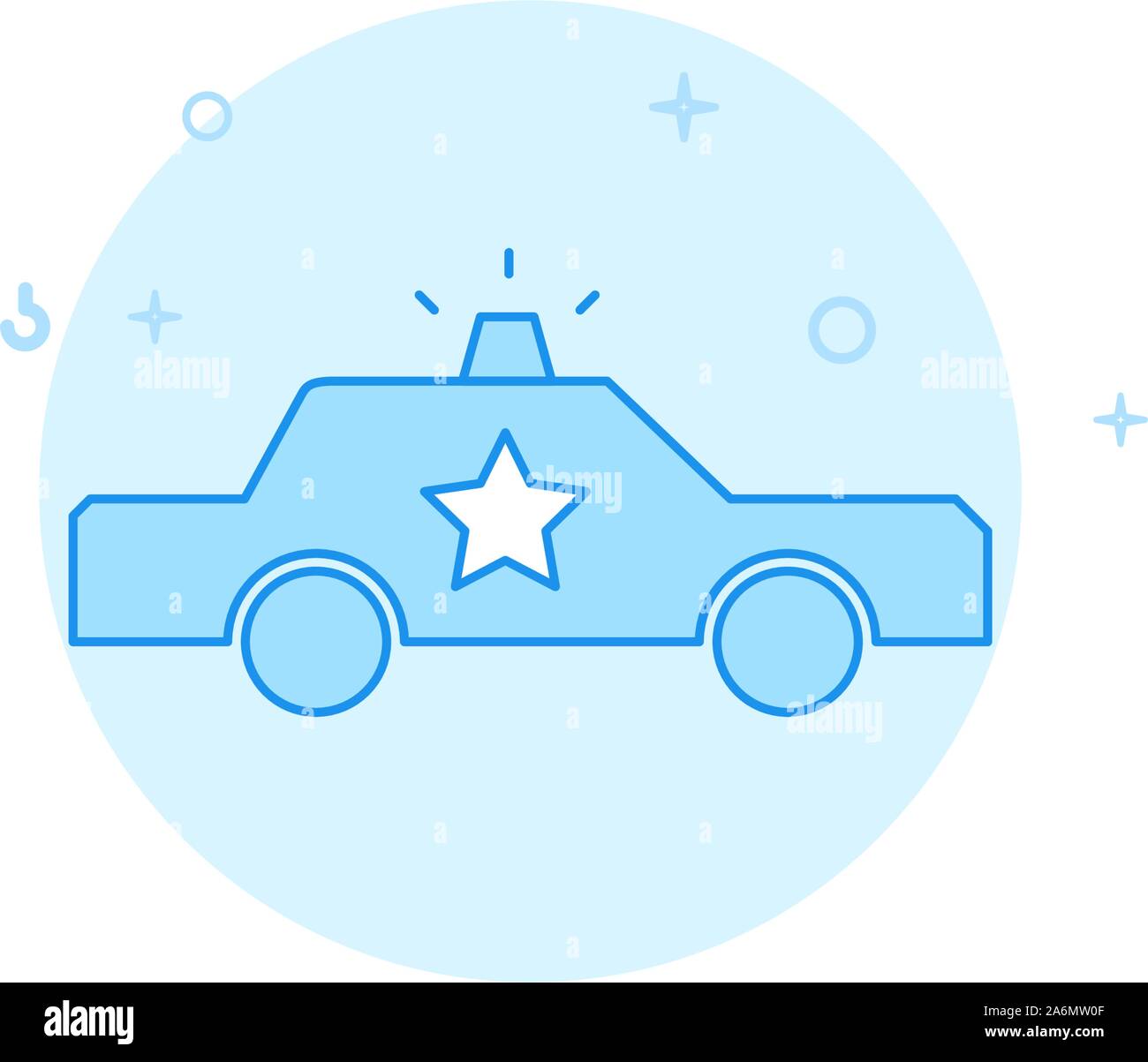 Police patrol car vector icon. Flat illustration. Filled line style ...