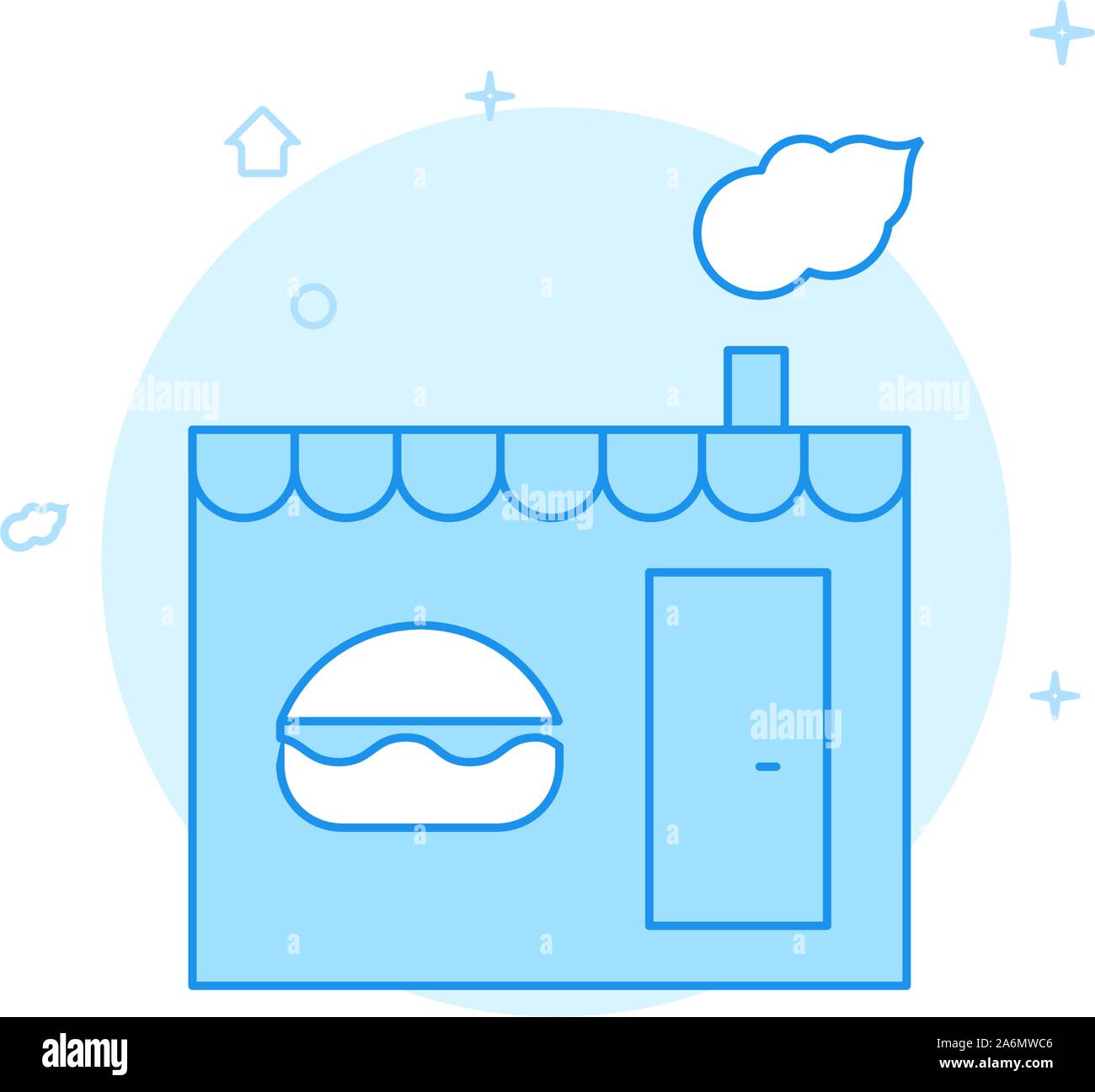 Bistro, burger shop, fast food stall vector icon. Flat illustration ...