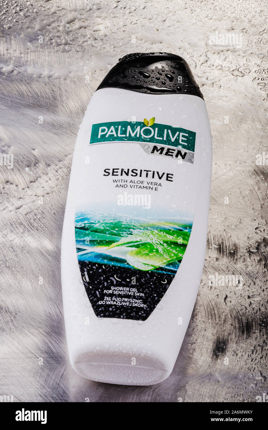 Palmolive shower gel isolated on gradient background produced by ...