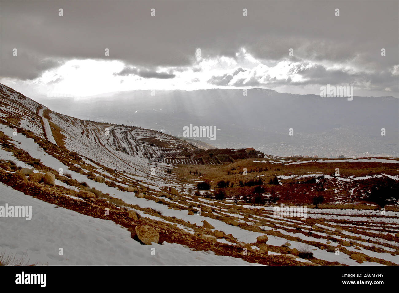 Bloudan's mounting after a snowing day , Bloudan , Syria 15-2-2009 ...
