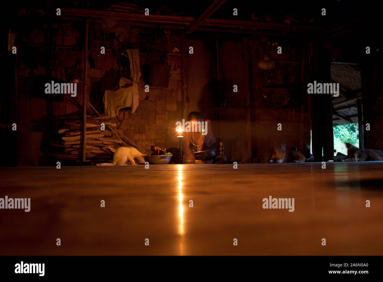 A daily life scene, taken from the hut of a Murong (also Mro or Mru ...