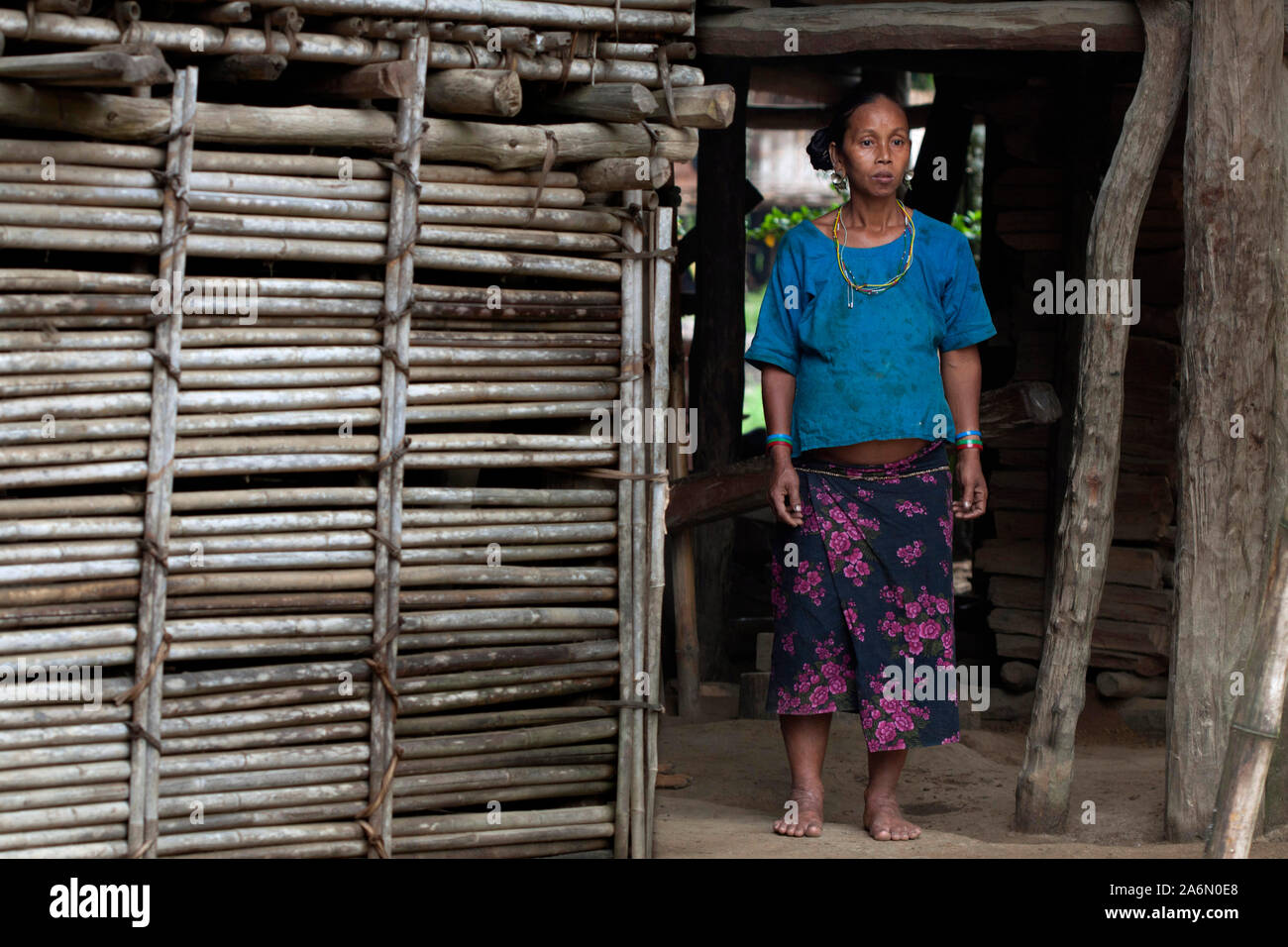 A woman from the ethnic Murong (also known as Mro or Mru) community, in ...