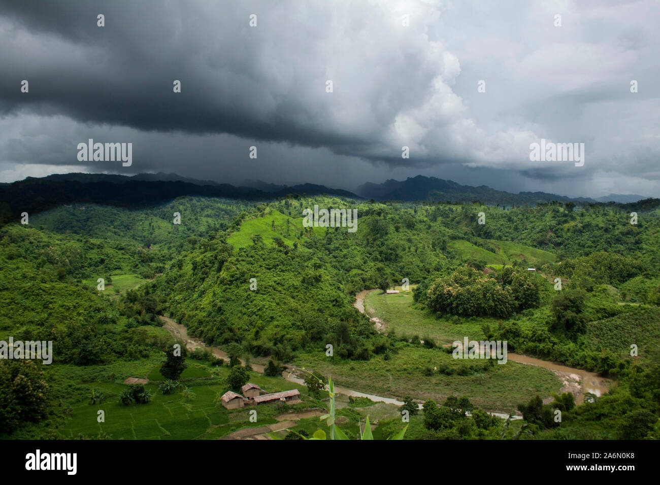 An aerial view of Lama, Bandarban, Bangladesh. July 29, 2011 Stock ...