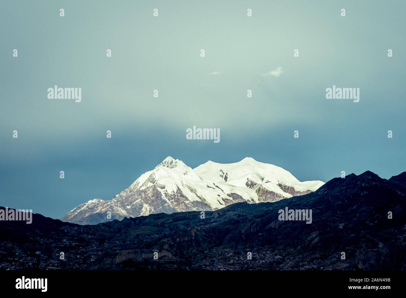 View of Mount Illimani in La Paz Bolivia Stock Photo - Alamy