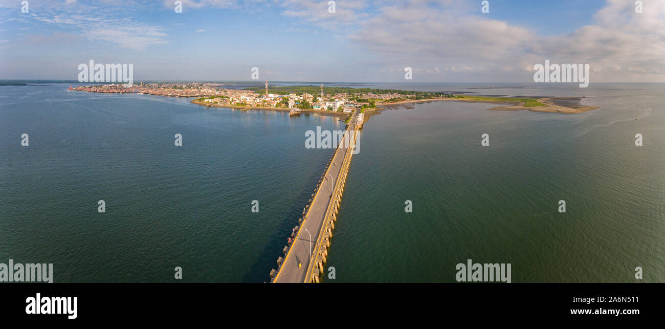 Seascape abd Bridge of the Beautiful Tumaco City, on the Pacific Coast ...