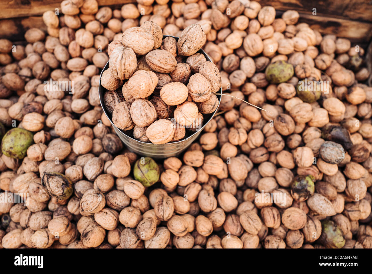 A basket full of fresh raw walnuts fruits Stock Photo - Alamy