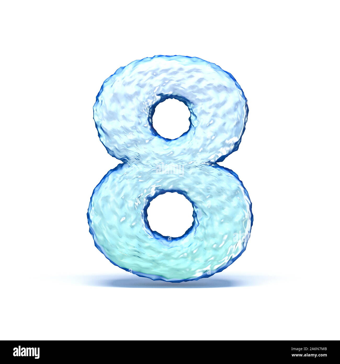 Ice crystal font Number 8 EIGHT 3D render illustration isolated on ...