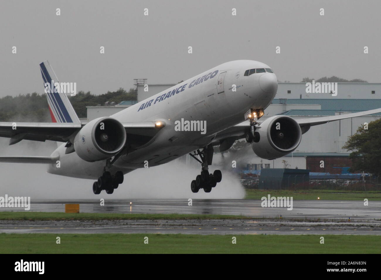 F-GUOC, a Boeing 777-F28 operated by Air France Cargo, departing from ...