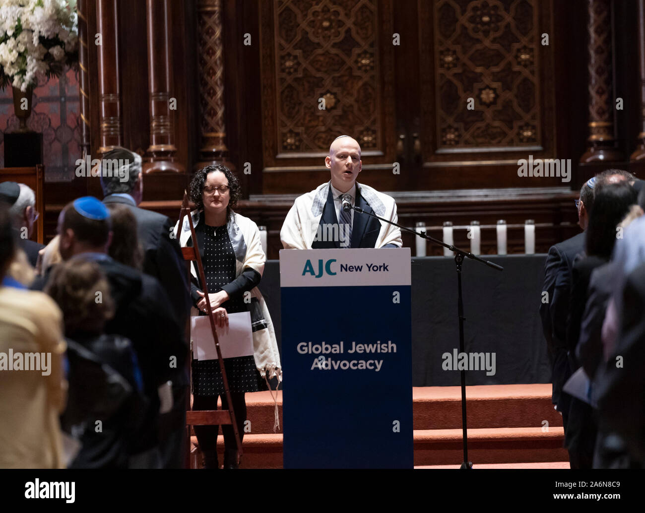 New York, NY - October 27, 2019: Cantor Daniel Mutlu sings during ...