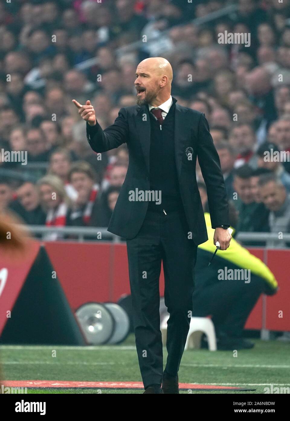 Amsterdam, Netherlands. 27th Oct, 2019. Coach Erik ten Hag (AJAX ...