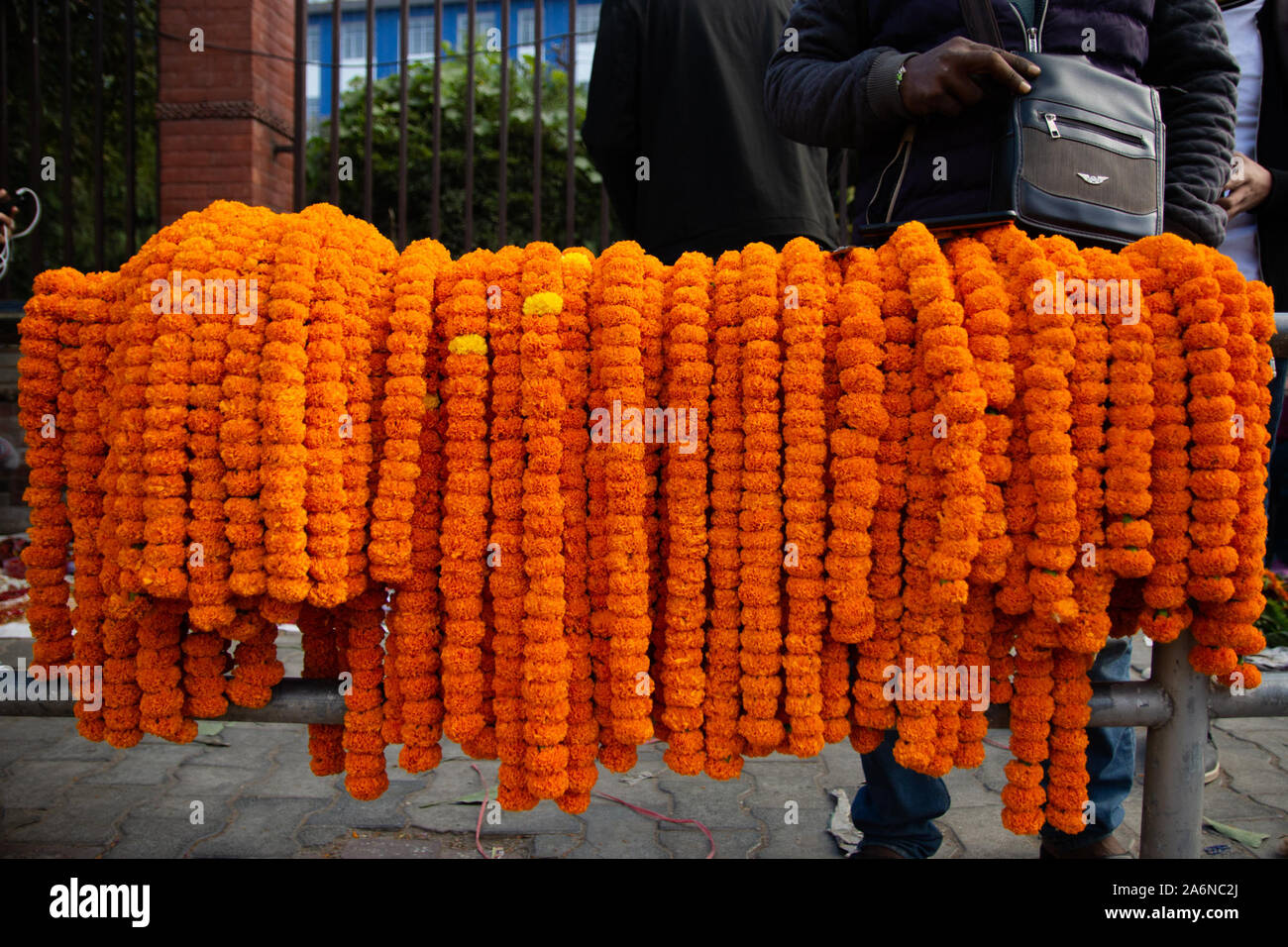 Marigold mala hi-res stock photography and images - Alamy