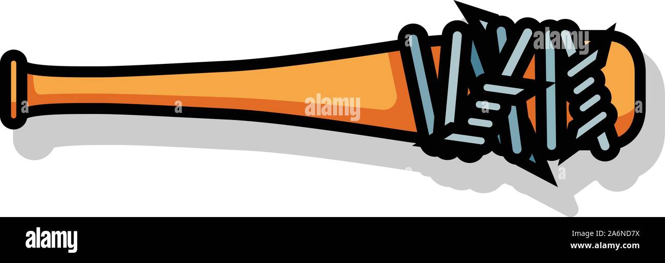 Baseball bat with barbed wire weapon icon Stock Vector Image & Art - Alamy