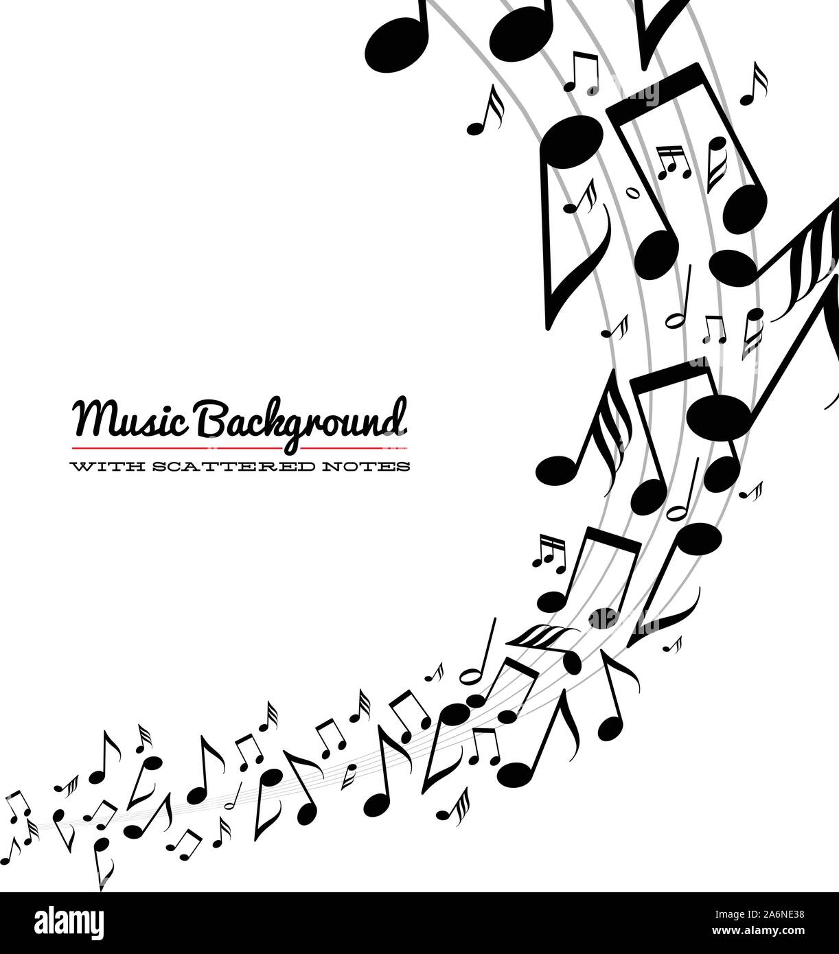 Messy scattered music notes on stave Stock Vector Image & Art - Alamy