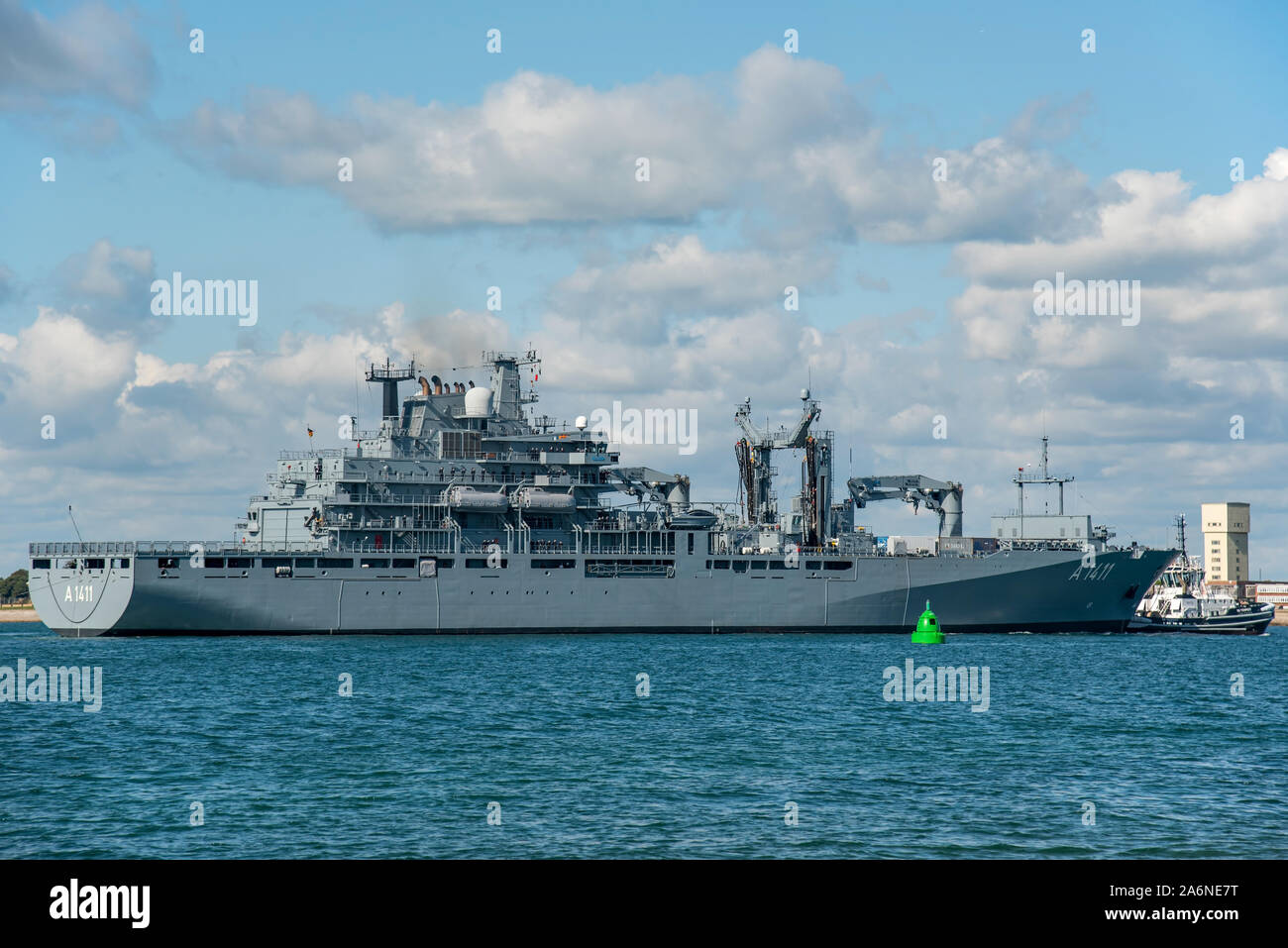 The German Navy fleet replenishment tanker FGS Berlin (A1411) seen ...
