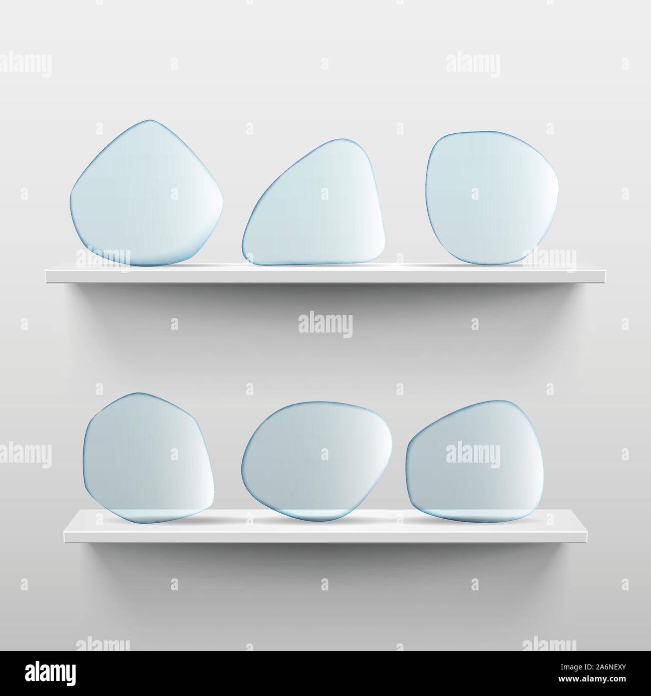 Shelves with glass app icons on white background Stock Vector Image ...