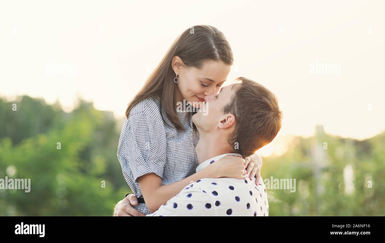 Boyfriend caressing his girlfriend hi-res stock photography and images ...