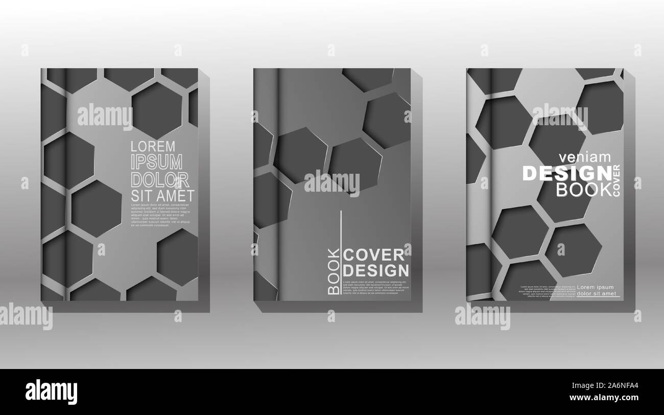 collection of cover design vectors. deep hexagon shapes with ...