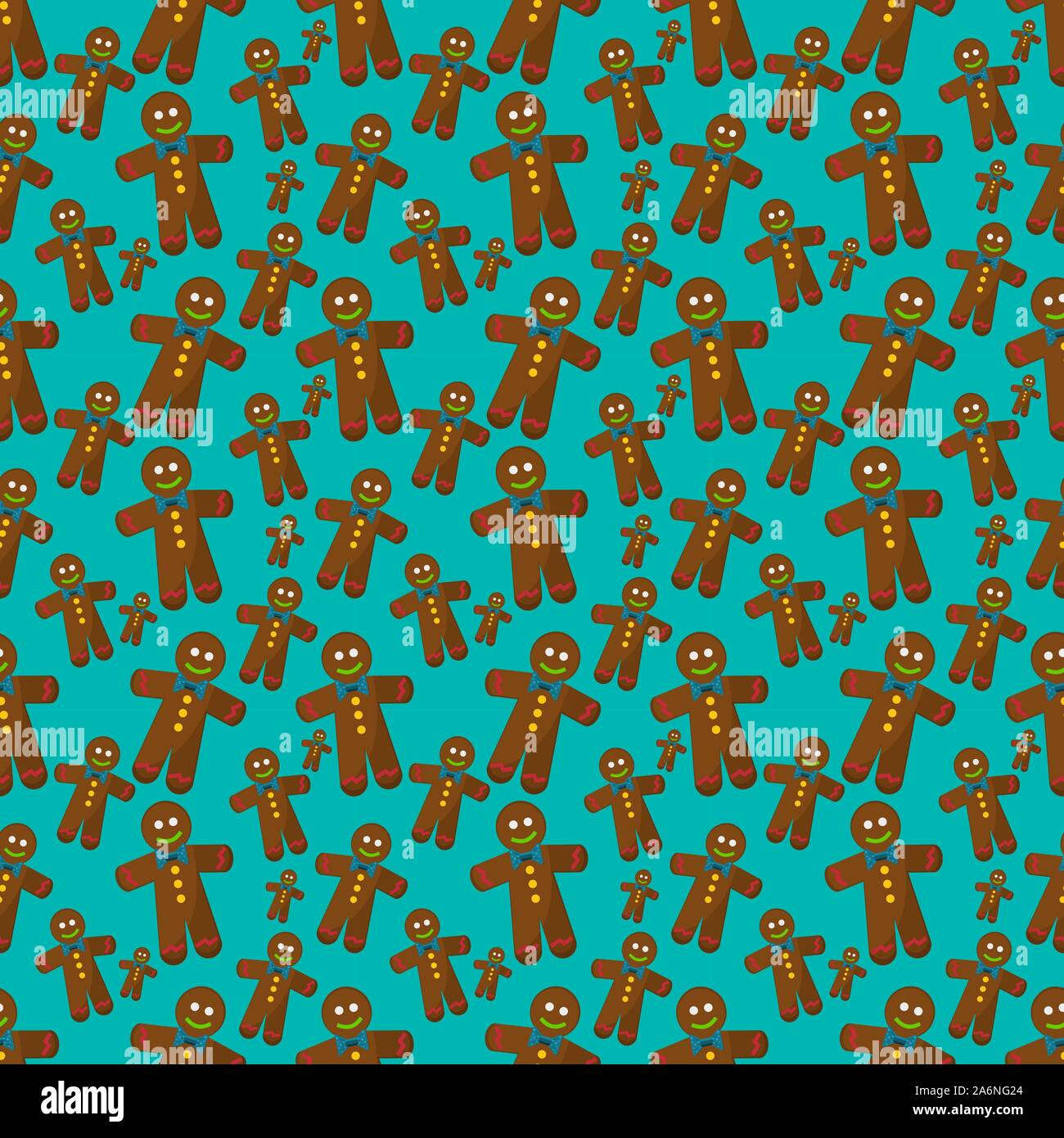 Gingerbread man cookies seamless pattern vector illustration background ...