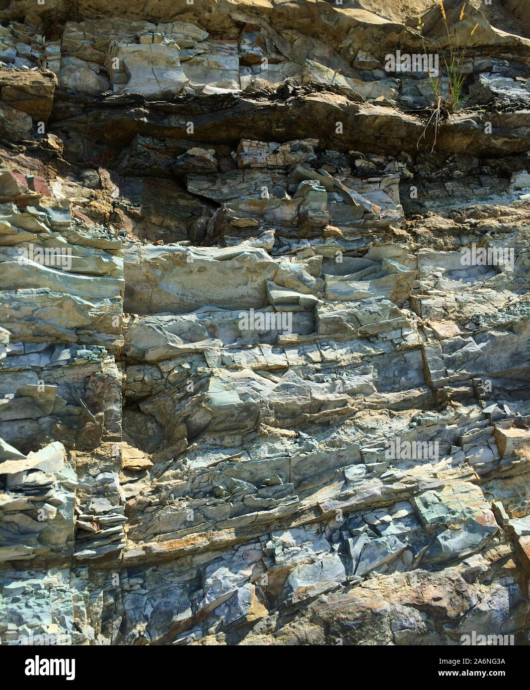 Mountain textured rocky wall with scenic layered stone structure Stock ...