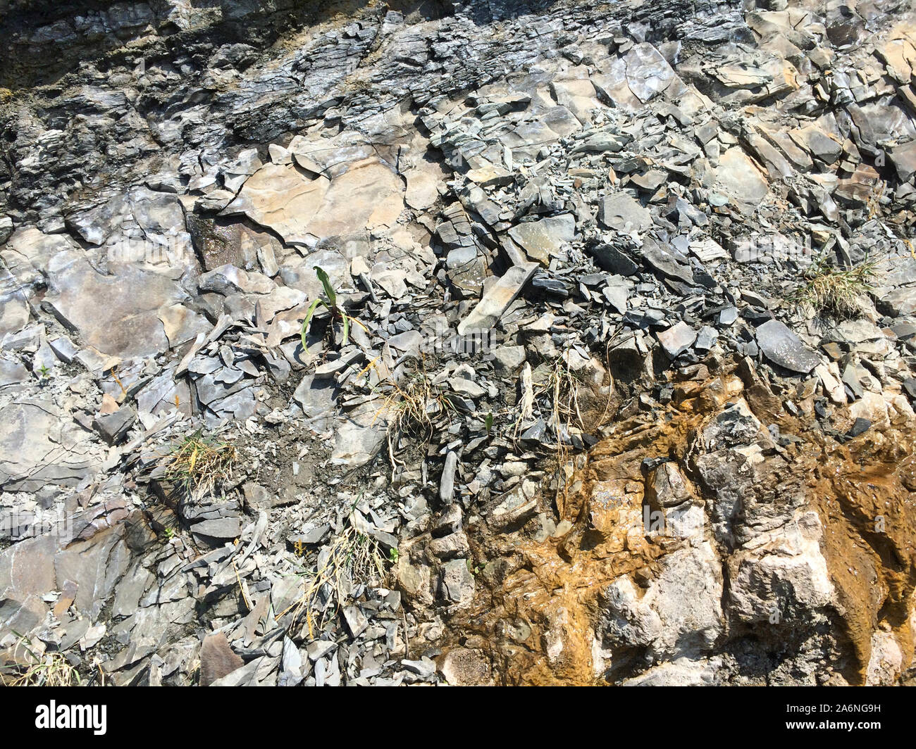 Mountain textured rocky wall with scenic layered stone structure Stock ...
