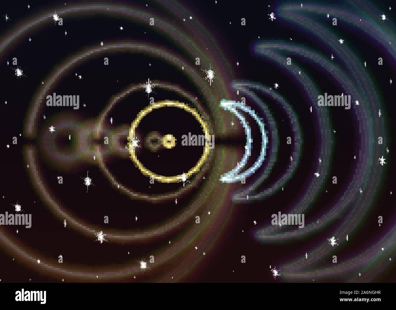 Magic sun and moon symbols spread the shiny mystic energy in spiritual ...