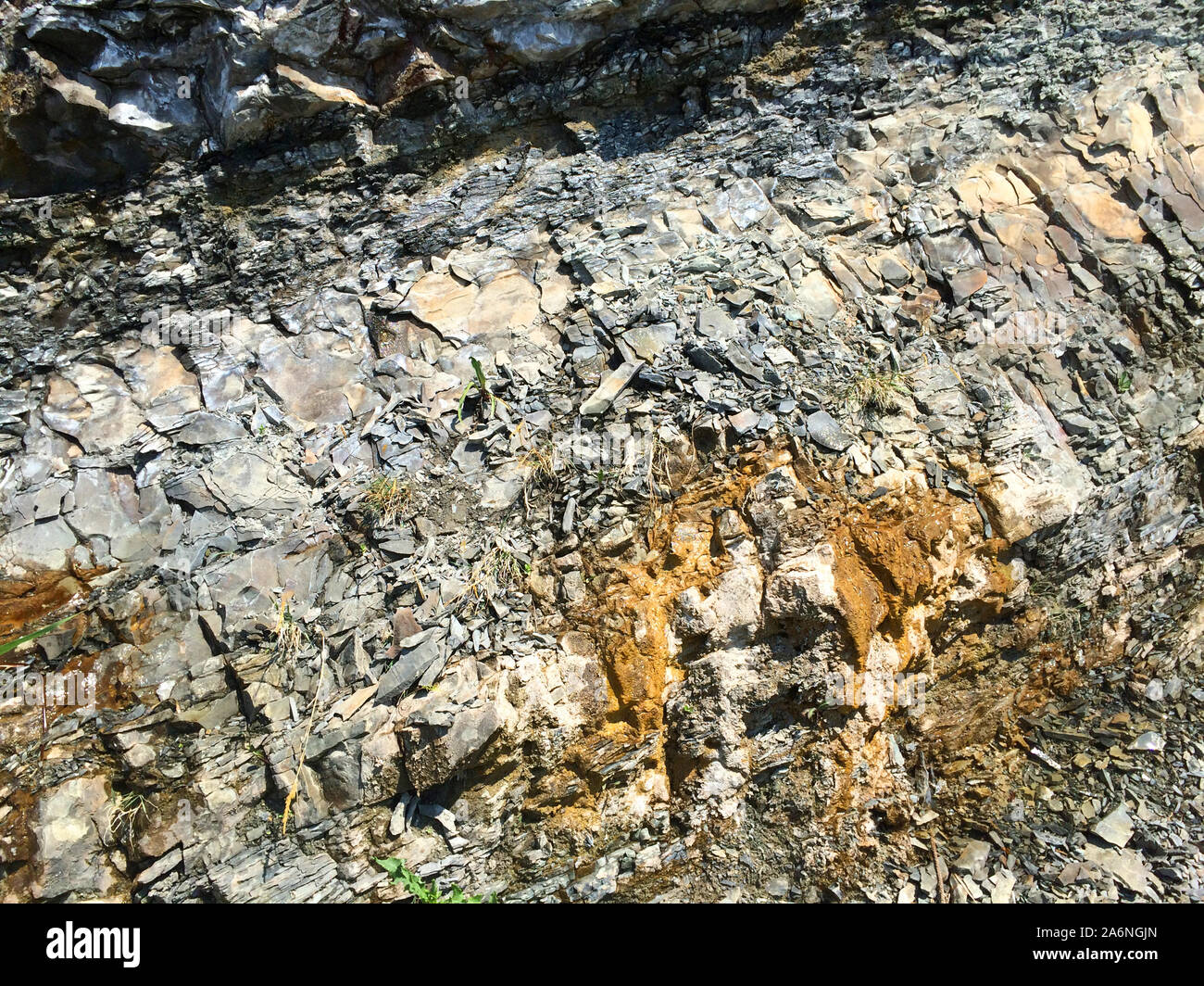 Mountain textured rocky wall with scenic layered stone structure Stock ...