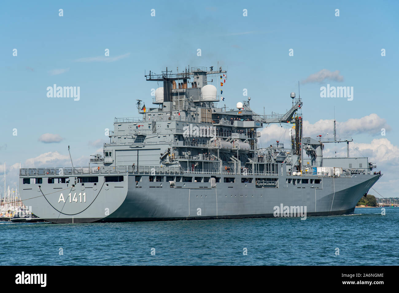 The German Navy fleet replenishment tanker FGS Berlin (A1411) seen ...