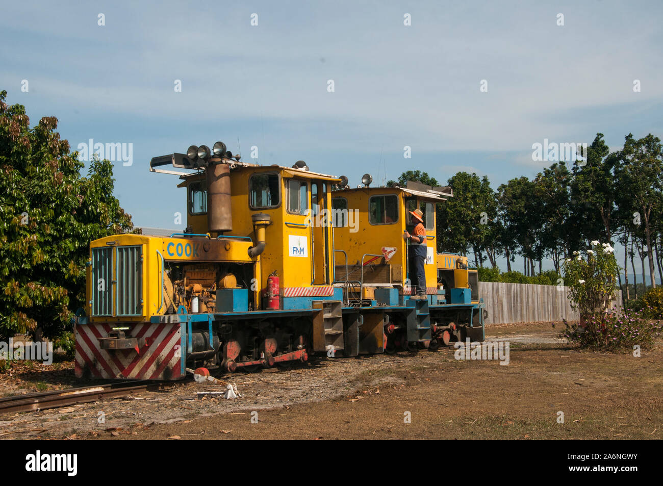 Locomotive hauling a sugar cane train near Mossman, Far North ...