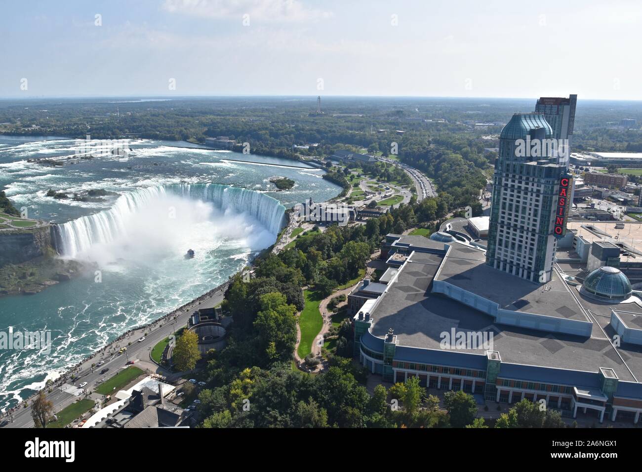 View of Niagara Falls from atop the Skyline Tower, Niagara Falls ...