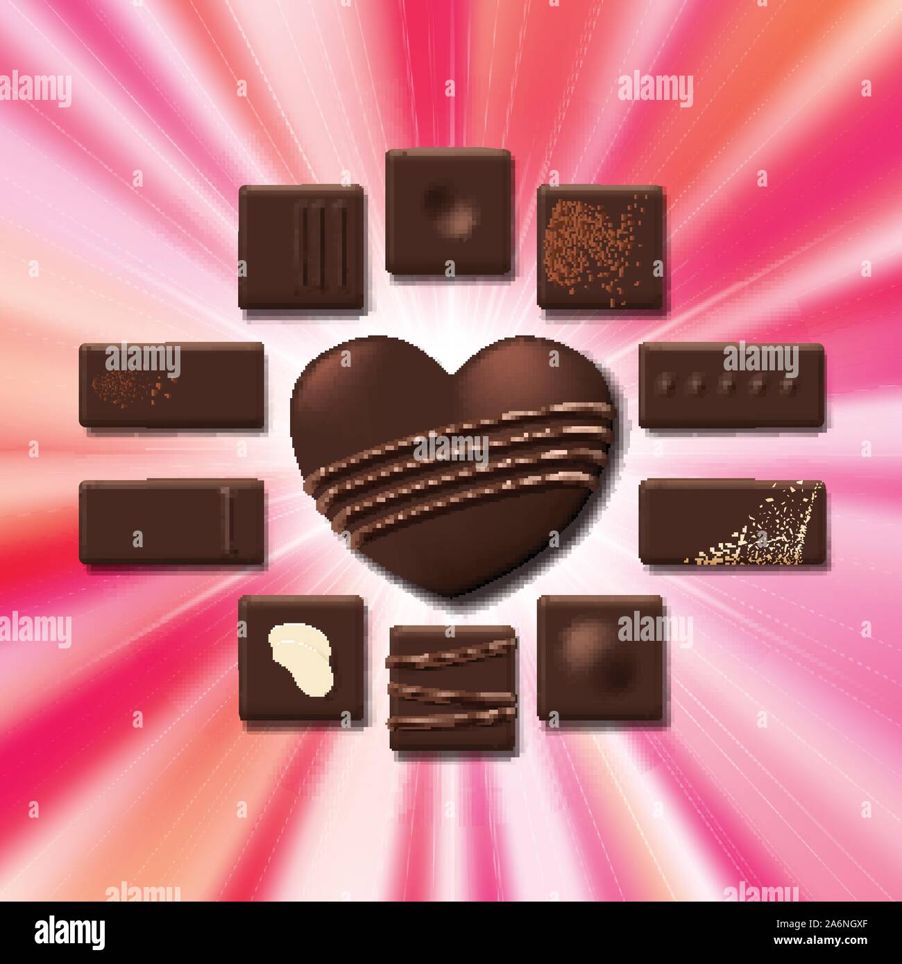 Beautiful box of chocolate Stock Vector Images - Alamy