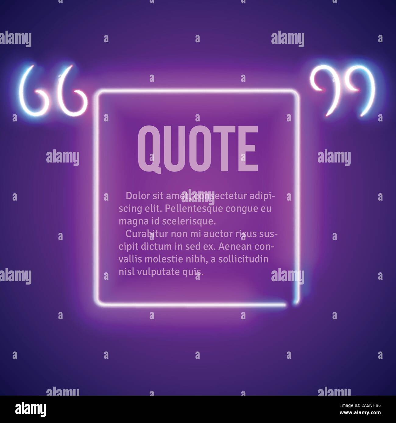 Retro neon glowing quote marks frame Stock Vector Image & Art - Alamy