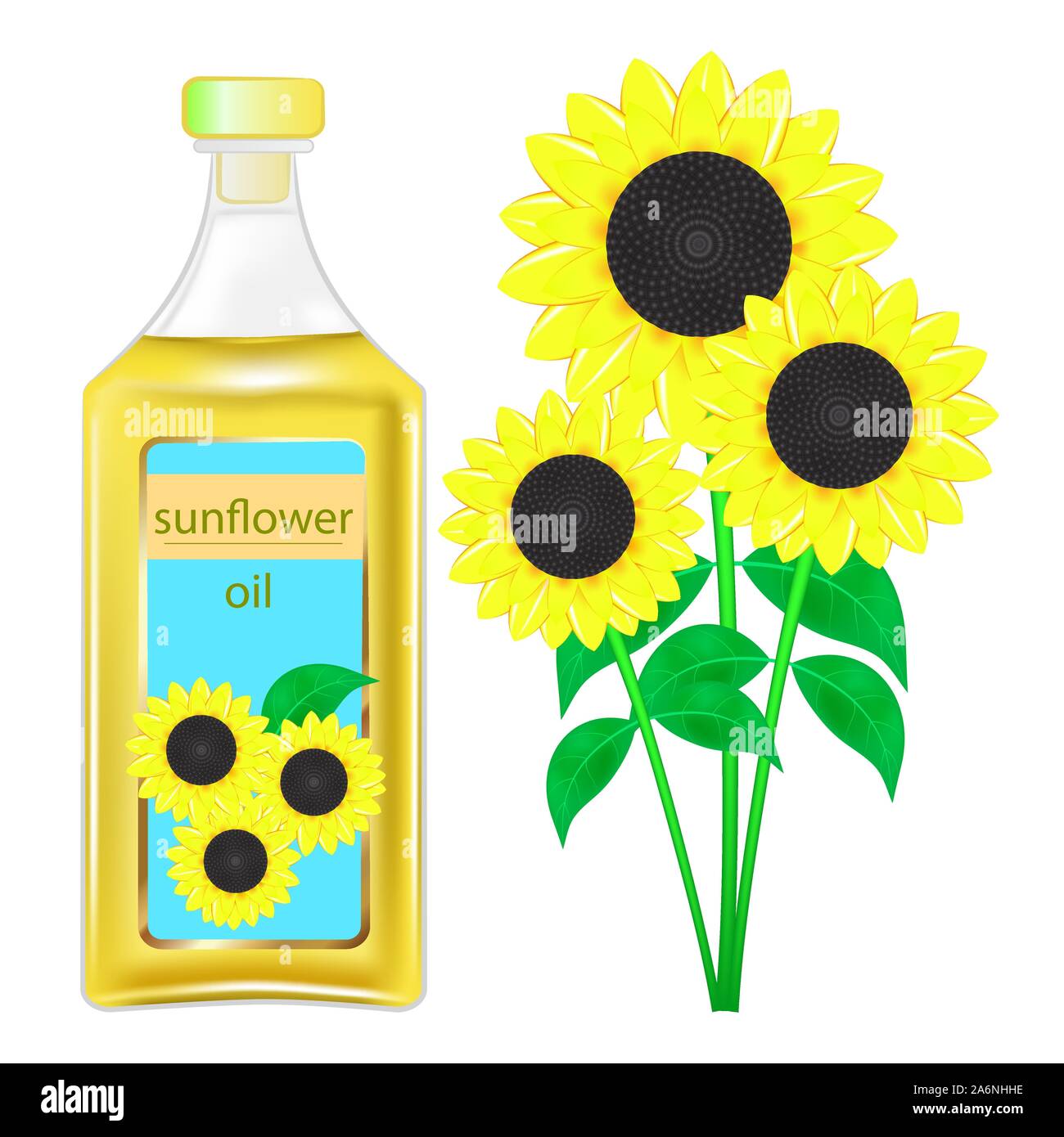 Bottle of sunflower oil vector illustration Stock Vector Image & Art ...